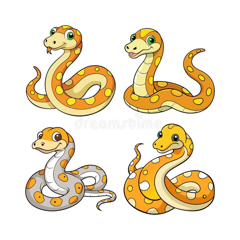 Burmese Python Fun Coloring Page Stock Vector - Illustration of funny ...