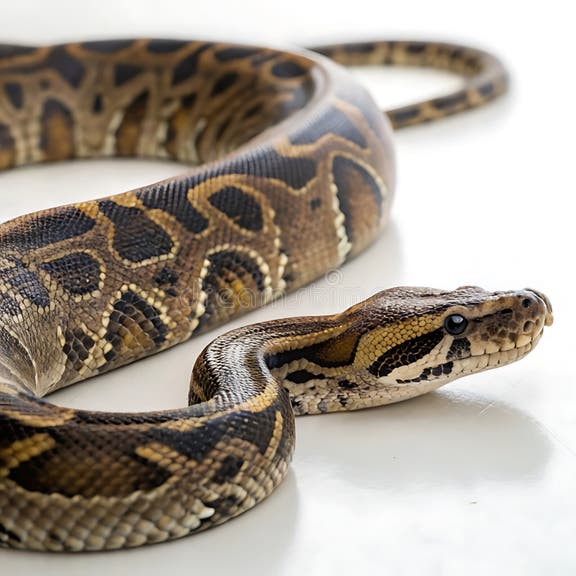 Burmese Python in Transparent Background Closeup of a Boa Constrictor ...