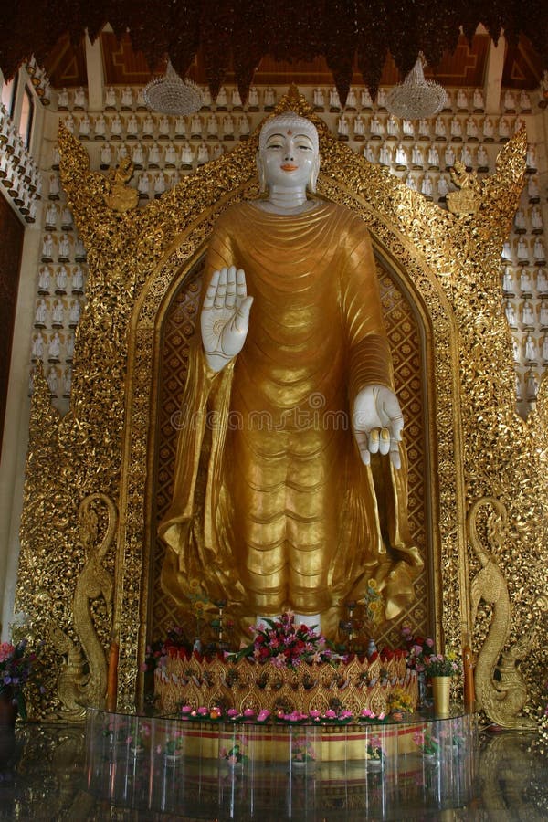 Buddha Inside Ananda Temple, Bagan, Myanmar. Stock Photo - Image of ...
