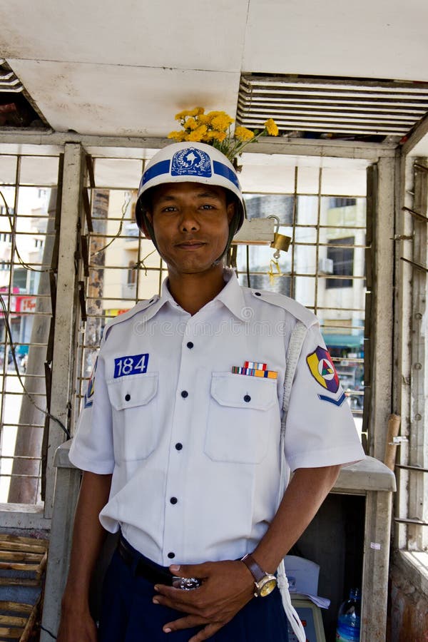 Burmese Traffic Police Man editorial stock photo. Image of burma - 26331713