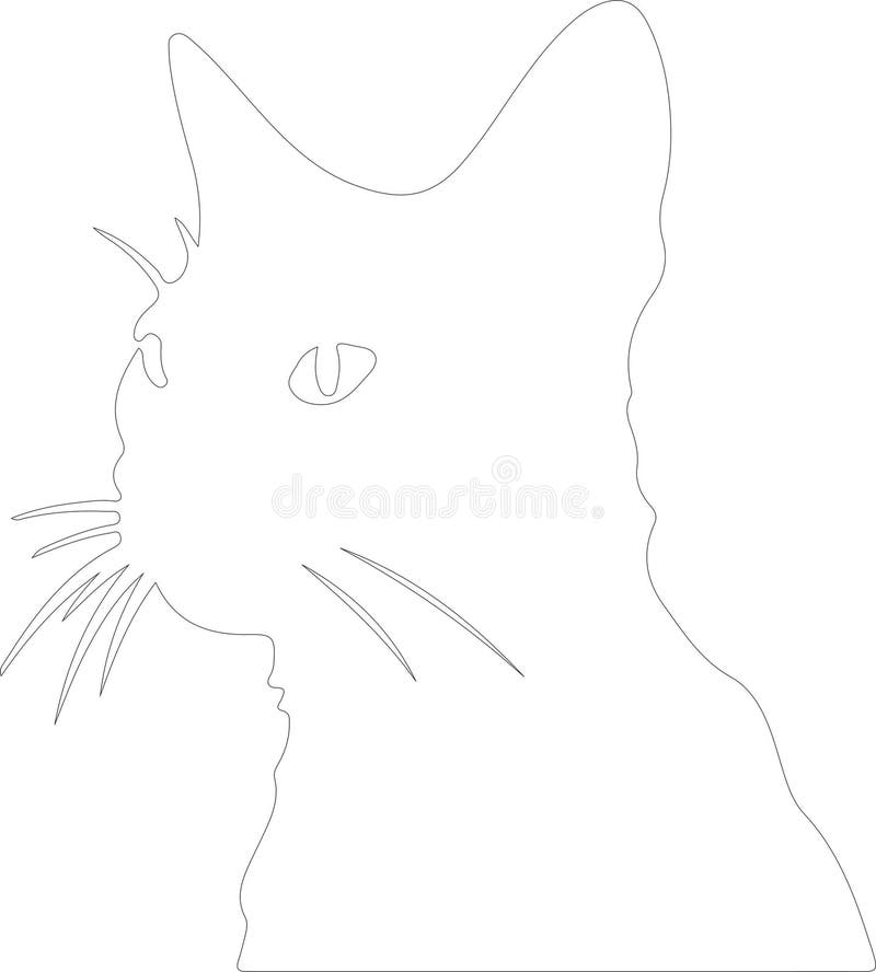 Burmilla Cat Outline Outline Silhouette Generative Ai Stock Vector ...