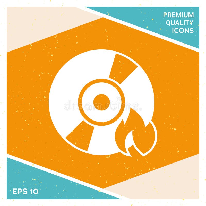Burn CD or DVD icon stock vector. Illustration of compact - 115841070