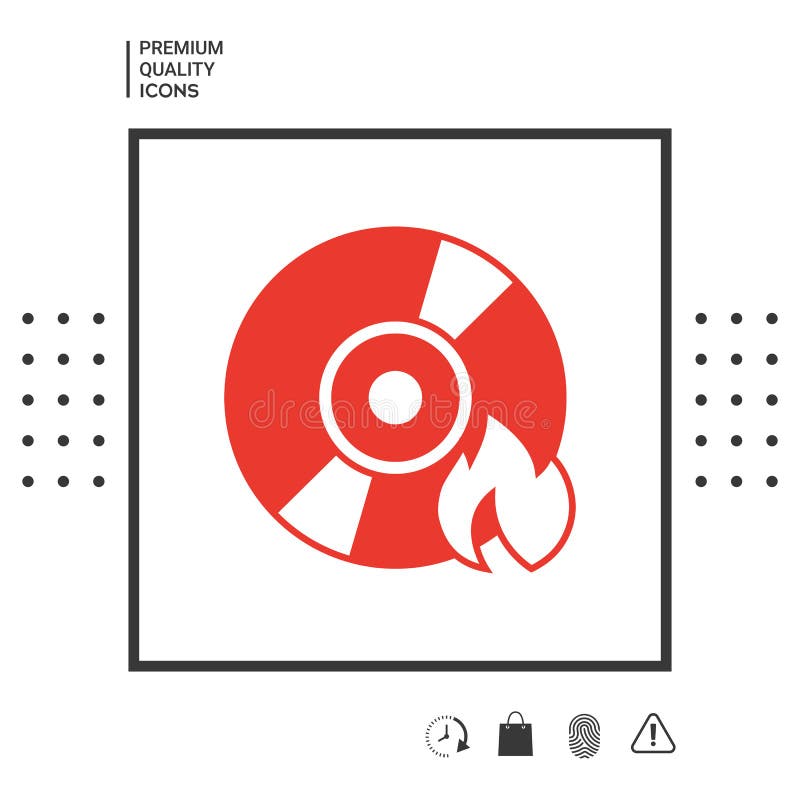 Burn CD or DVD icon stock vector. Illustration of copy - 116363113