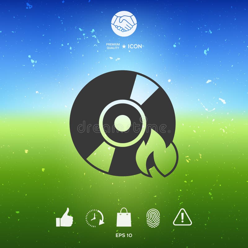 Burn CD or DVD icon stock vector. Illustration of storage - 108426798