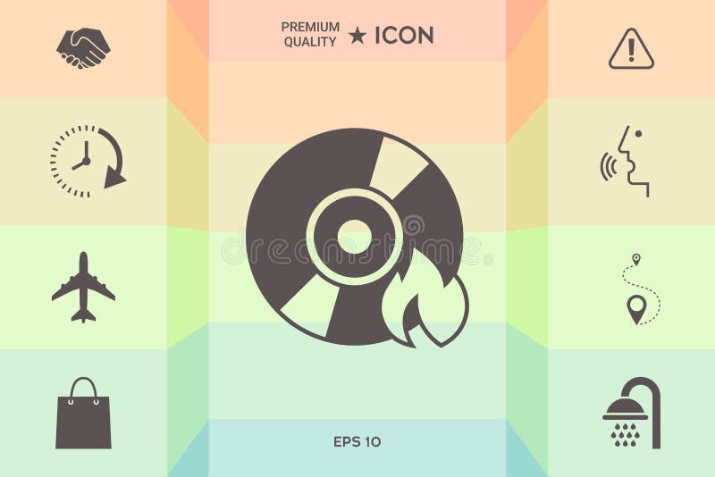 Burn CD or DVD icon stock vector. Illustration of software - 115083693