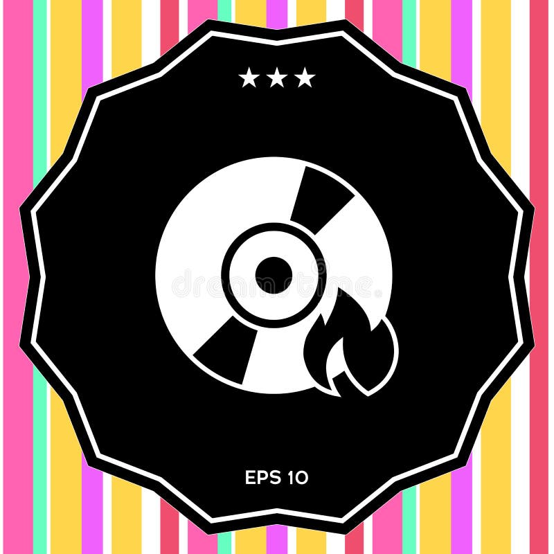 Burn CD or DVD icon stock vector. Illustration of backup - 116427318