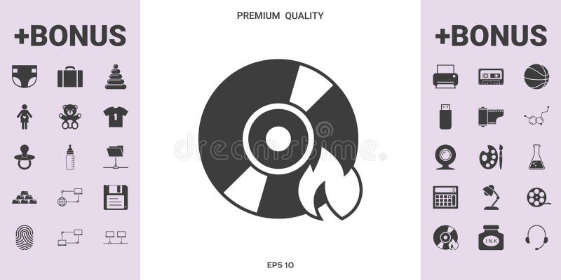 Burn CD or DVD icon stock vector. Illustration of copying - 123815949