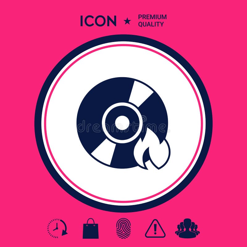 Burn CD or DVD icon stock vector. Illustration of sign - 117232854