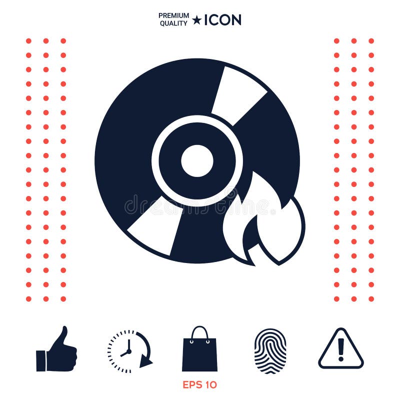 Burn CD or DVD icon stock vector. Illustration of information - 117974461