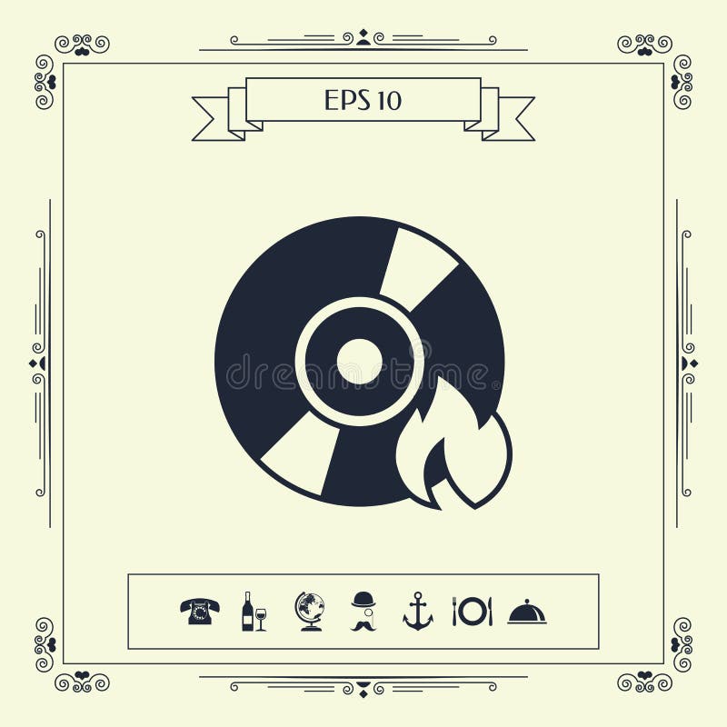 Burn CD or DVD icon stock vector. Illustration of symbol - 123202282