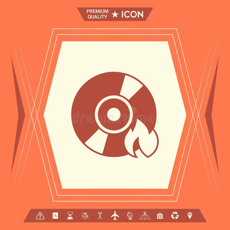 Burn CD or DVD icon stock vector. Illustration of movie - 124820597