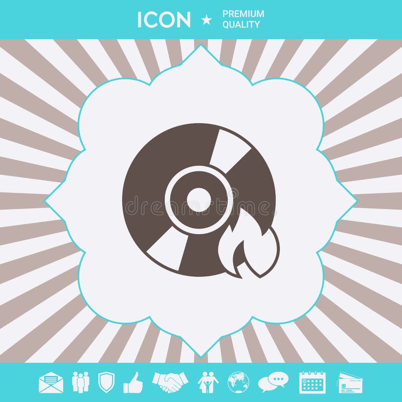 Burn CD or DVD Icon. Graphic Elements for Your Design Stock Vector ...