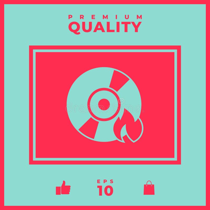 Burn CD or DVD Icon. Graphic Elements for Your Design Stock ...