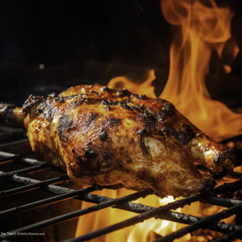 A Burn Chicken on a Grill, Created with Generative AI Tools Stock Photo ...