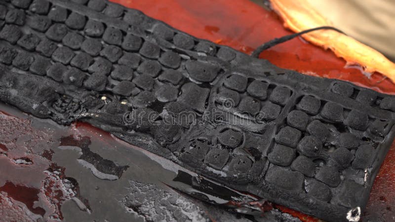 Burn the Computer Keyboard. Personal Computer Burnt Due To Electricity ...