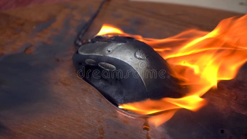 Burn the Computer Mouse. Concept, a Computer Mouse Caught Fire from ...