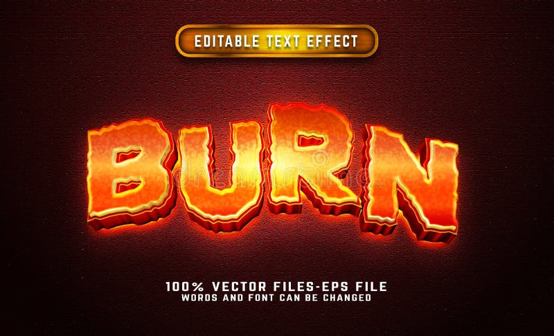 Burn 3d Text Effect Premium Vectors Stock Vector - Illustration of ...
