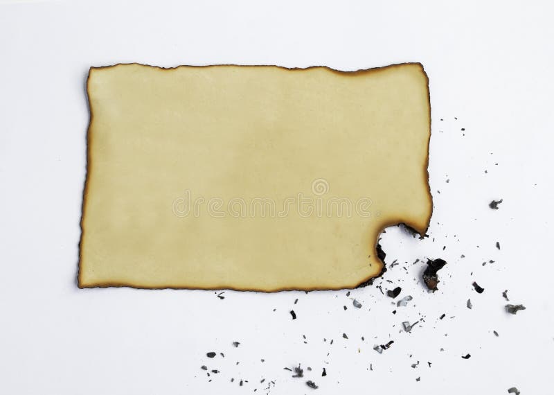 Burn the Edge of the Paper the Shape Close-up on White Stock Image ...