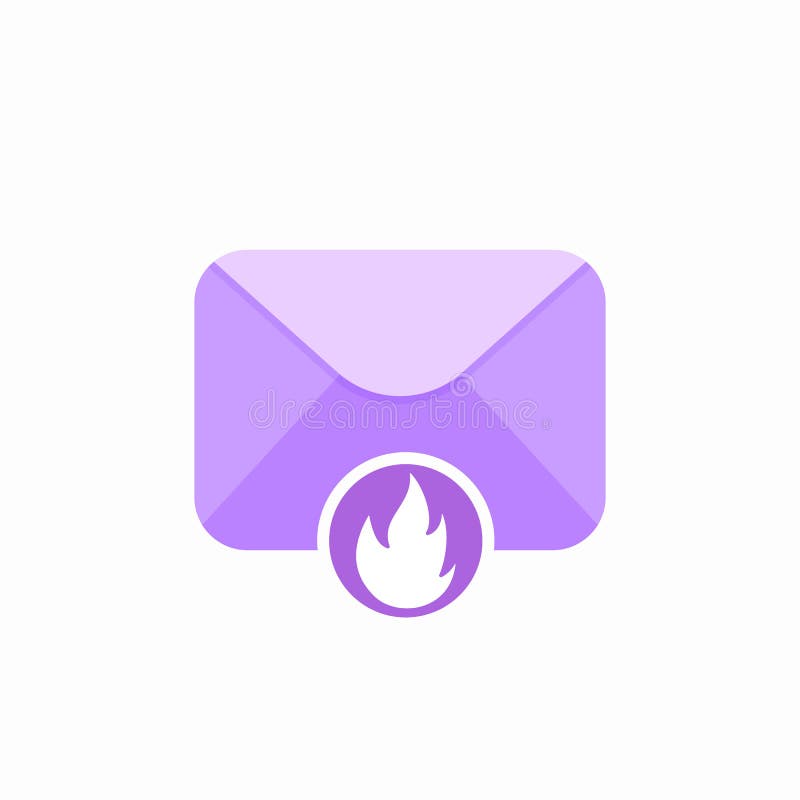 Burn Email Envelope Flame Mail Spam Icon Stock Vector - Illustration of ...