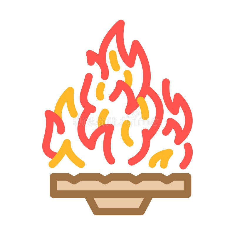 Burn Fire Color Icon Vector Illustration Stock Vector - Illustration of ...
