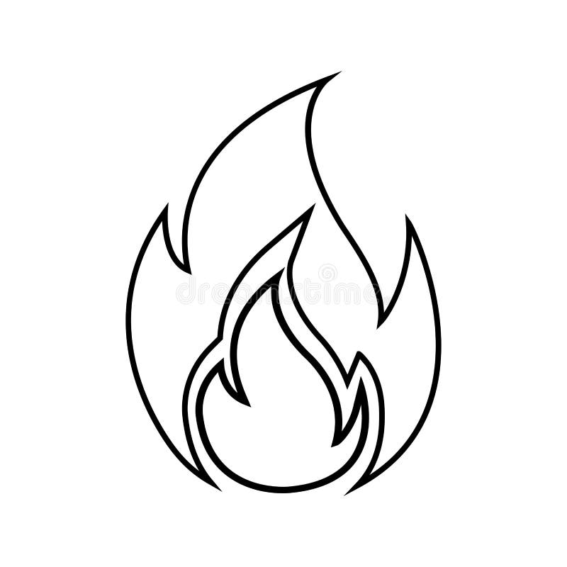Burn, Fire, Flame Icon. Outline Vector Stock Illustration ...