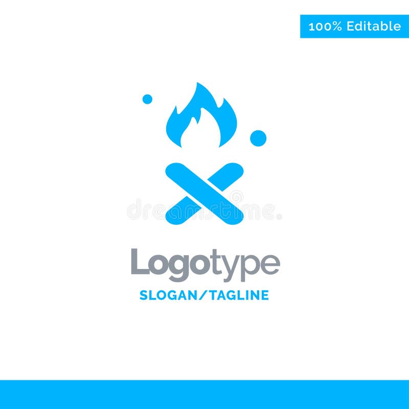 Burn, Fire, Garbage, Pollution, Smoke Blue Solid Logo Template. Place ...
