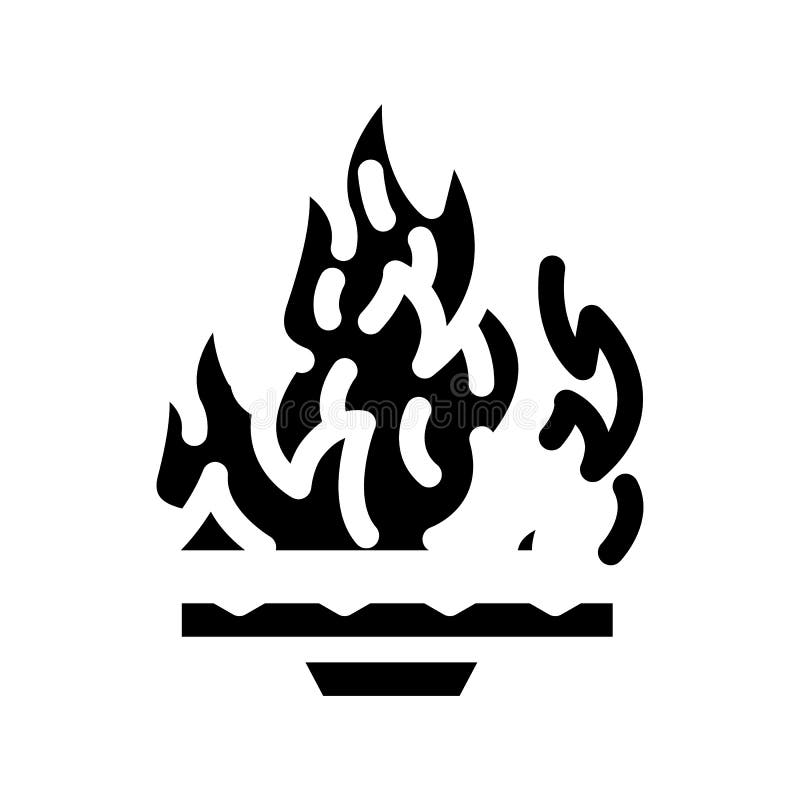 Burn Fire Glyph Icon Vector Illustration Stock Illustration ...