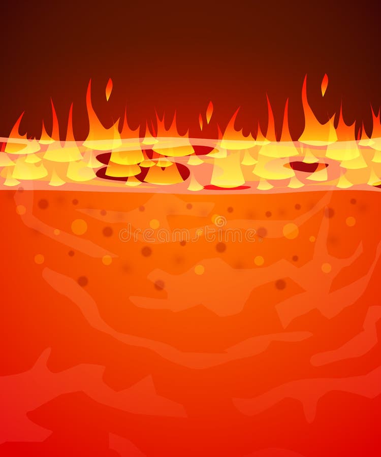 Burn Flame Fire Vector Background. Hell, Lava or Molten Steel Concept ...