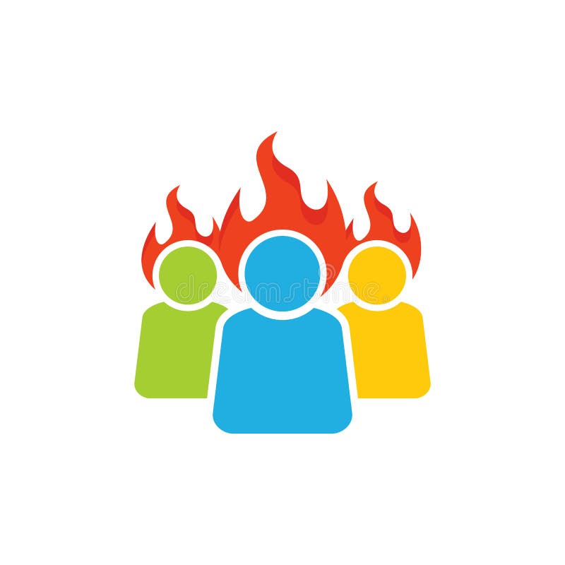 Fire People Icon Logo Design Element Stock Vector - Illustration of ...