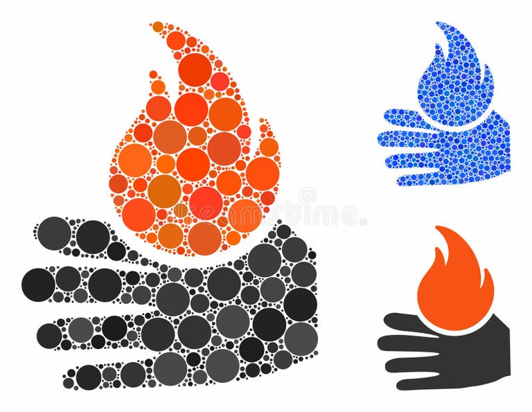 Burn Hand Composition Icon of Circle Dots Stock Illustration ...