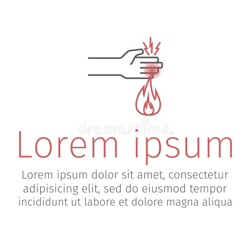 Burn Hand Line Icon. Vector Signs. Stock Vector - Illustration of alert ...