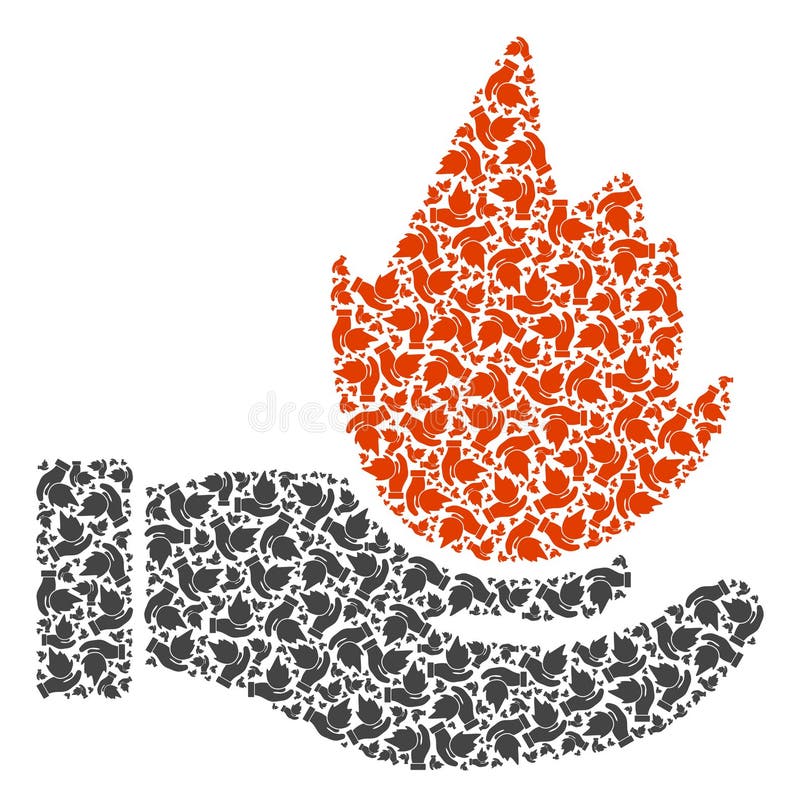 Burn Hand Vector Collage of Self Recursive Icons Stock Vector ...