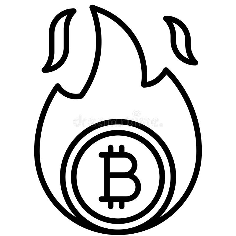 Burn Icon, Bitcoin Related Vector Illustration Stock Vector ...
