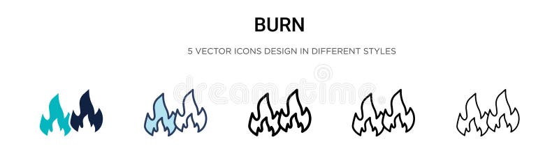 Burn Icon in Filled, Thin Line, Outline and Stroke Style. Vector ...