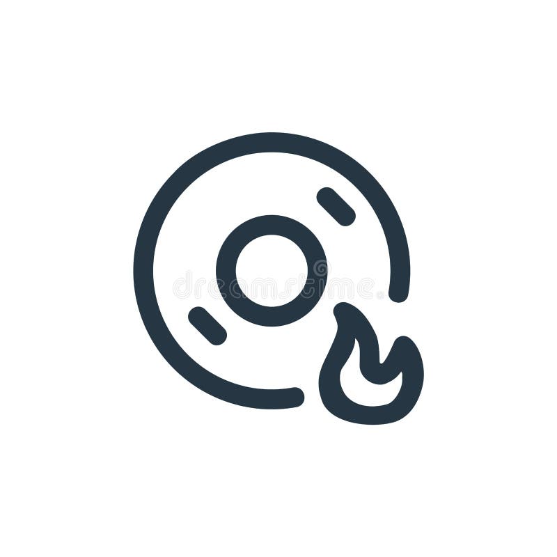Burn Icon Vector from Disc Tool Line Concept. Thin Line Illustration of ...