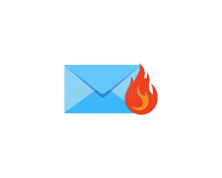 Burn Mail Logo Icon Design stock vector. Illustration of fire - 126675088