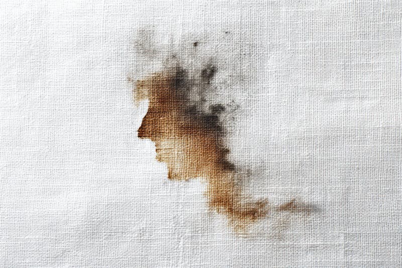 Burn Mark on White Fabric Resembling Human Profile Showcases Minimalist ...