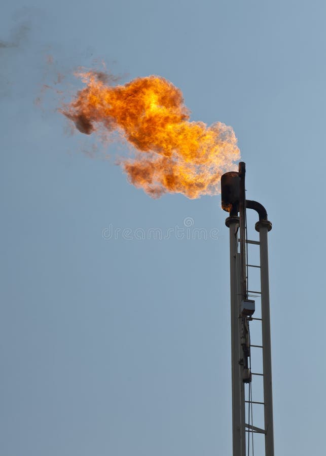 Burning Gases in Flame Tower Stock Image - Image of exhaust, industrial ...