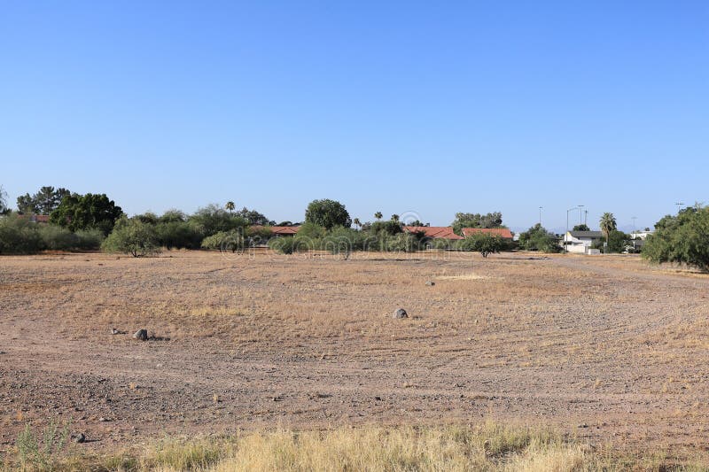 Arid Desert Patch in Residential Area of Phoenix, AZ Stock Photo ...