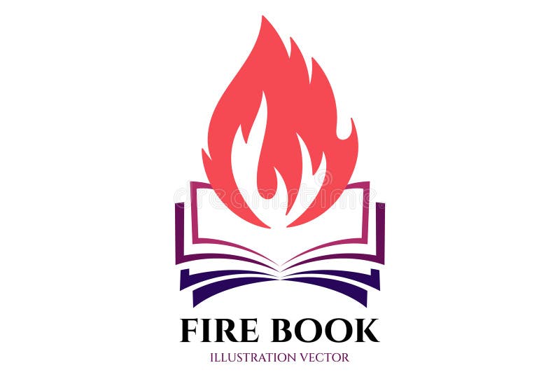 Burn Paper Book Fire Flame Icon Illustration Stock Vector ...