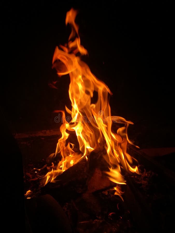 Burn the Spirit on the Forest Middle Night Stock Image - Image of fire ...