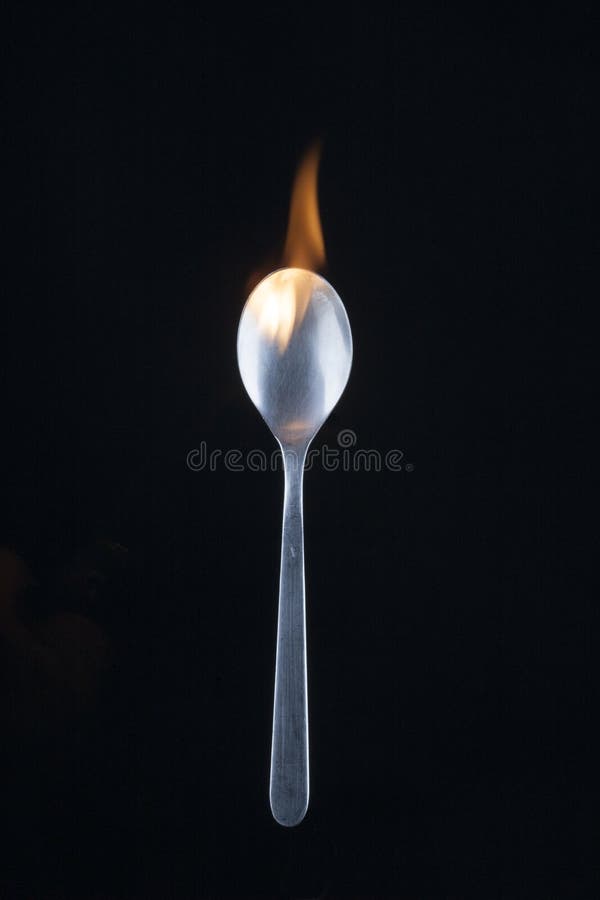 Burn spoon stock image. Image of flame, coffee, flatware - 26364625