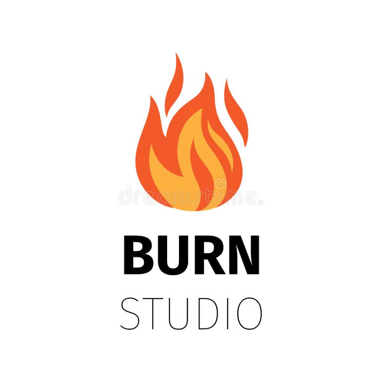 Burn Studio Fire Flame Logo Stock Vector - Illustration of logotype ...