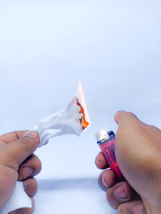 Burn the Tissue with a Red Match Stock Image - Image of skin, limb ...