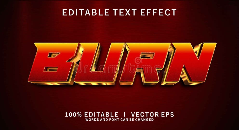 Burn Vector Text Effect with Modern Style Design Stock Vector ...