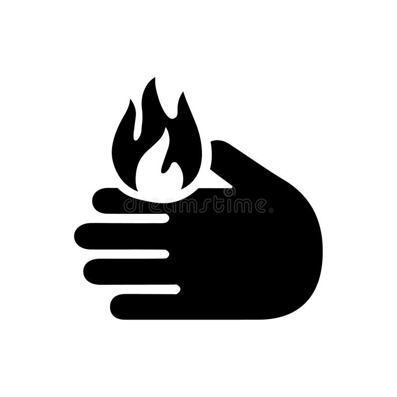 Burn Warning Icon stock vector. Illustration of skin - 93606805
