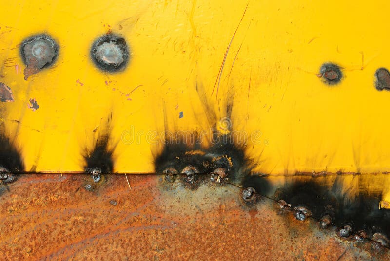 Burn After Welding On The Old Metal Plate Picture. Image: 29804873