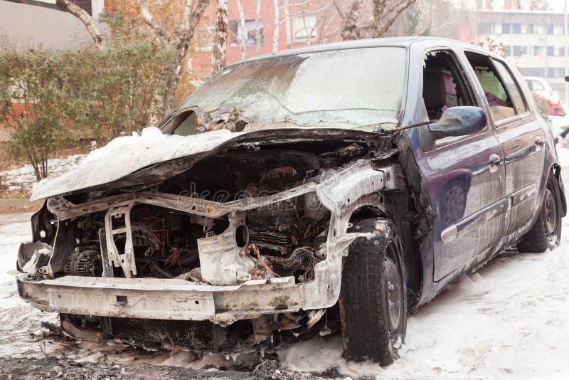Burned car stock image. Image of inferno, igniting, melted - 48585493