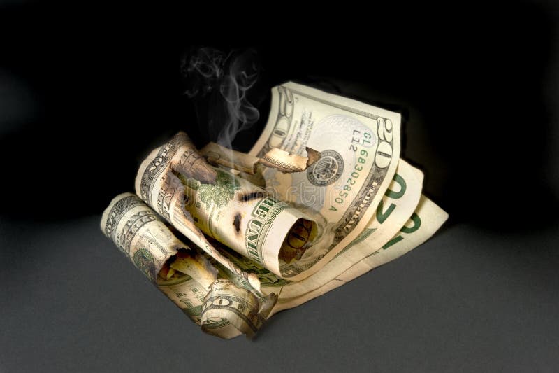 Burned cash stock photo. Image of financial, burn, horizontal - 13166064