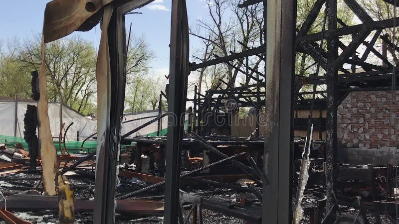 Burned Club Fire Damage stock footage. Video of damage - 133038978